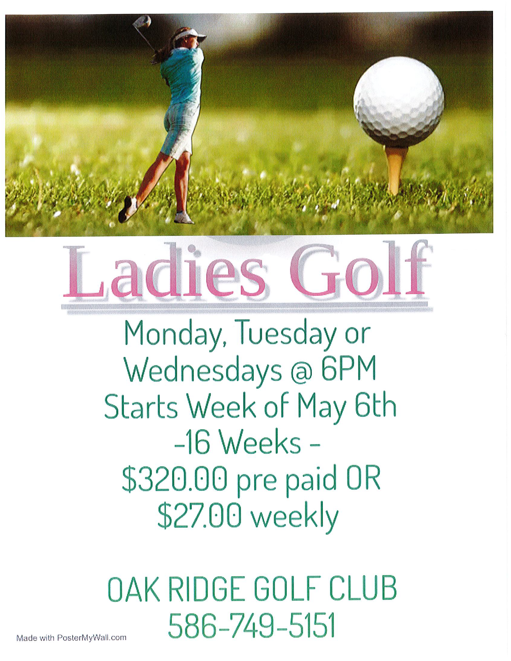 Upcoming Events - Oak Ridge Golf Club